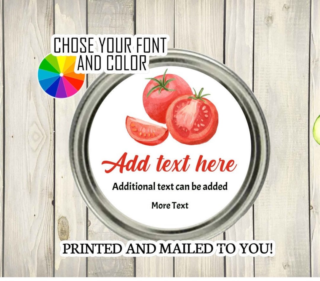 Homemade Tomato Sauce Labels, Mason Jar Lid Labels, Homemade Label ...