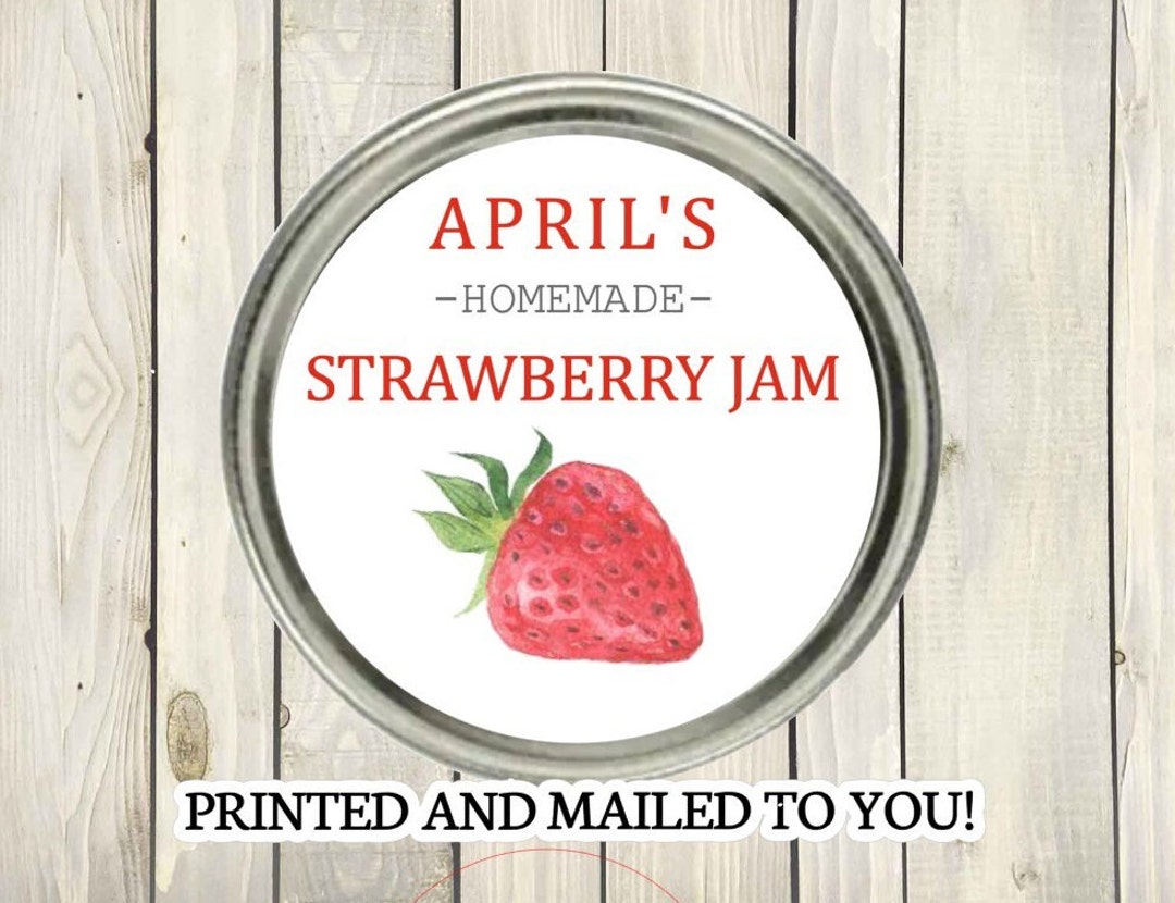 Strawberry Jam Labels, Personalized Jam, Jelly & Preserves, Canning ...