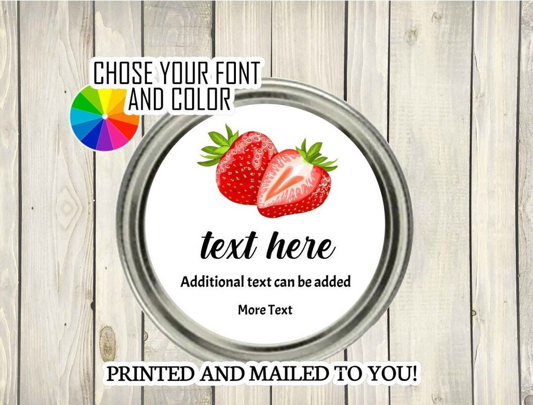Canning Preserves Labels Strawberry, Jam Lables, Mason Jar Lid Labels ...