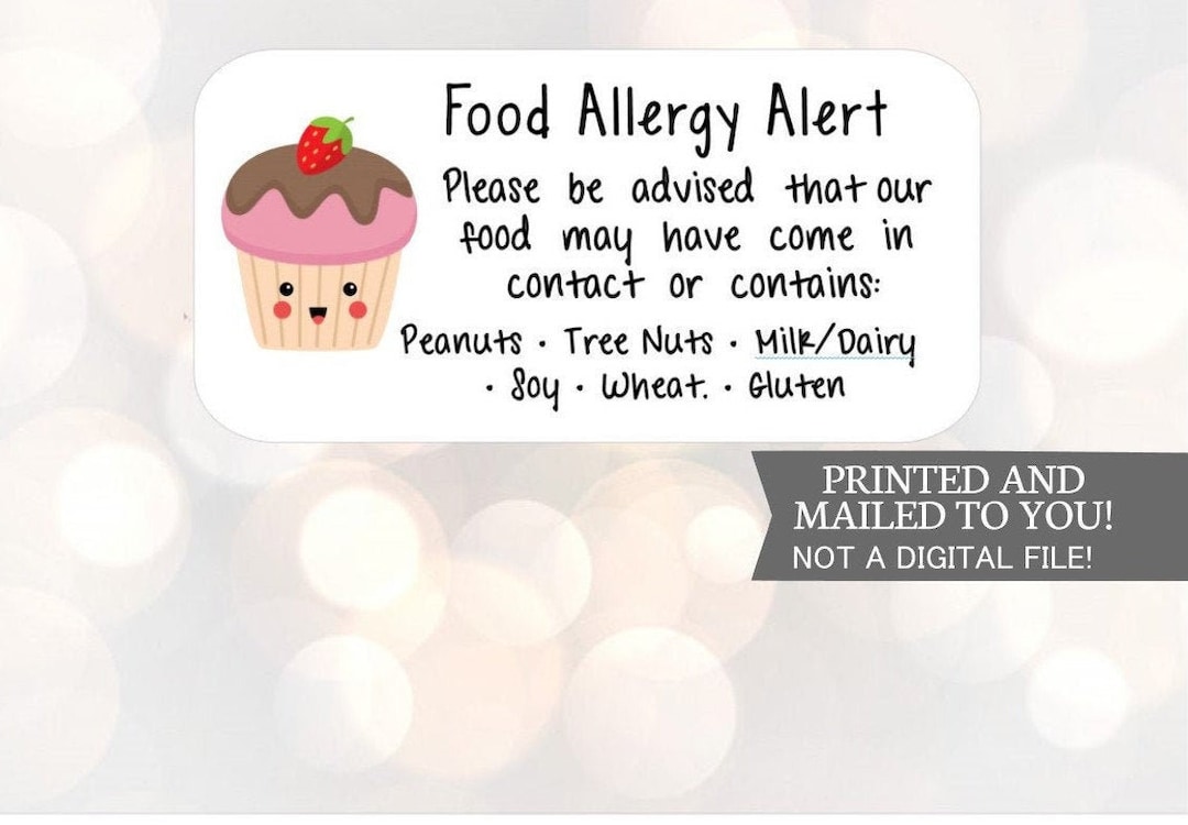 Allergen Labels, 30 SMALL Food Labels, Allergy Labels, Peanuts Food ...