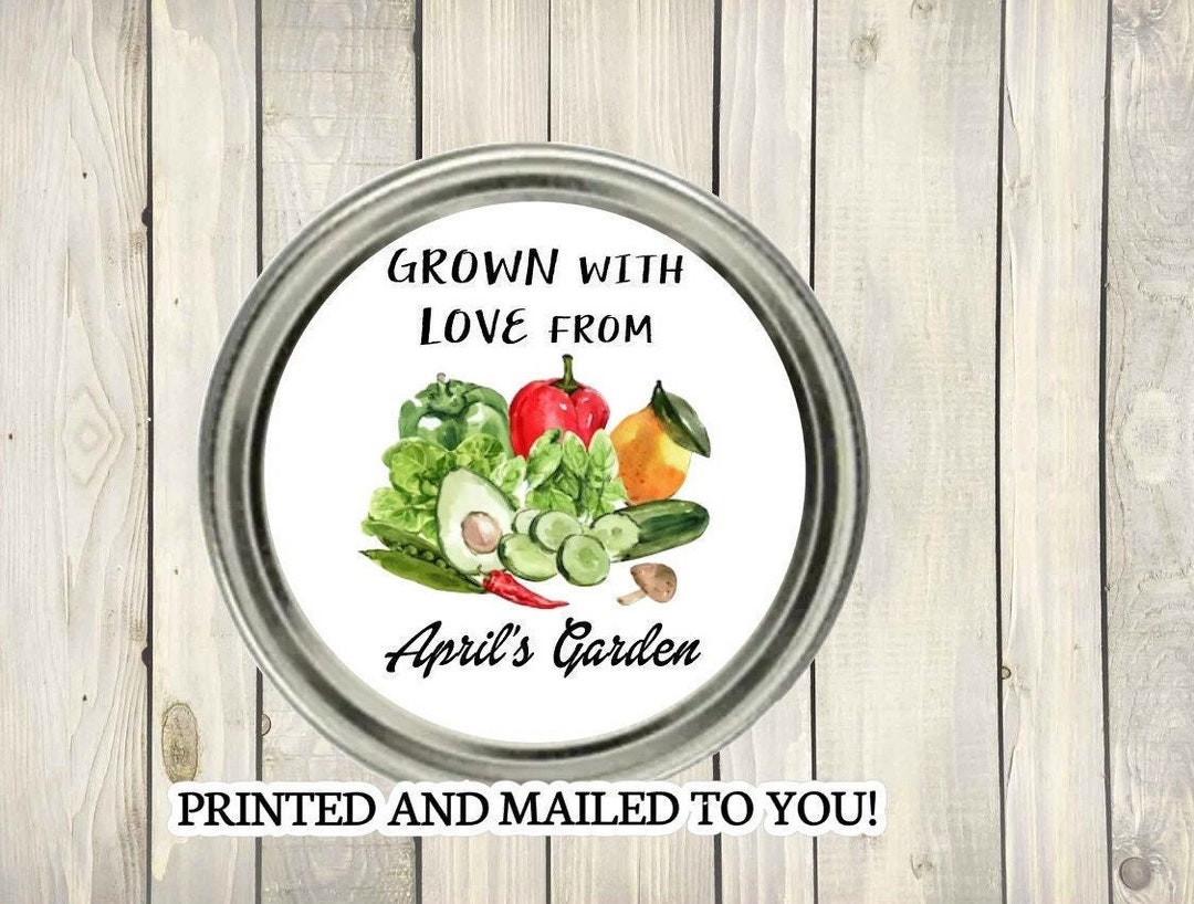 Grown With Love From Garden Vegetables, Personalized Labels Vegetable ...