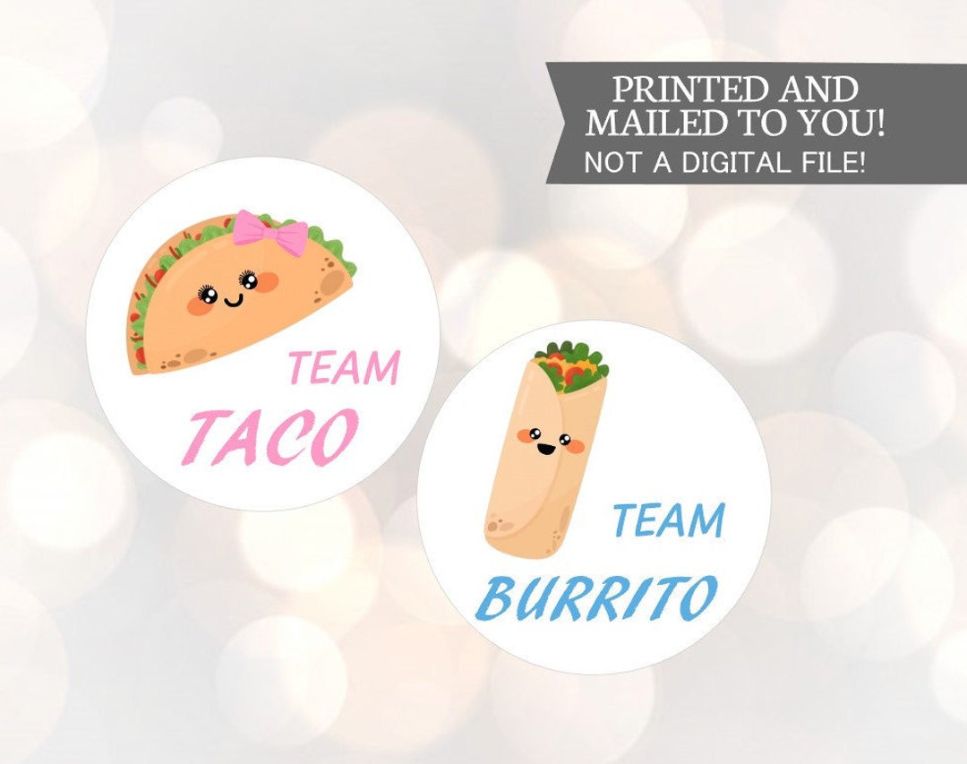 Gender Reveal Stickers Fiesta Taco Or Burrito Party Favors Fiesta