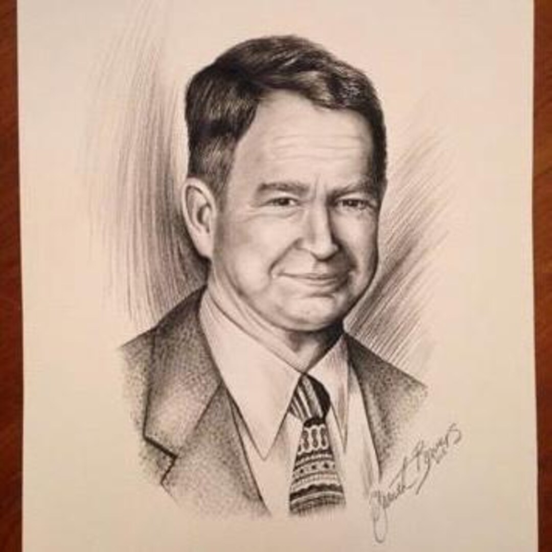 9x12 Custom Charcoal Retro Stylized Person Portrait - Office Portrait ...