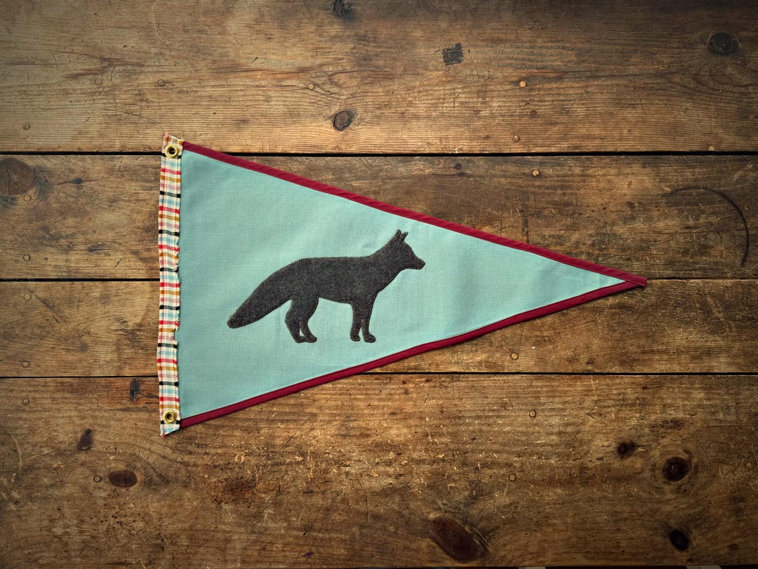 Fox Flag Pennant | Retro Wall Hanging | Banner | Vintage Style - Etsy