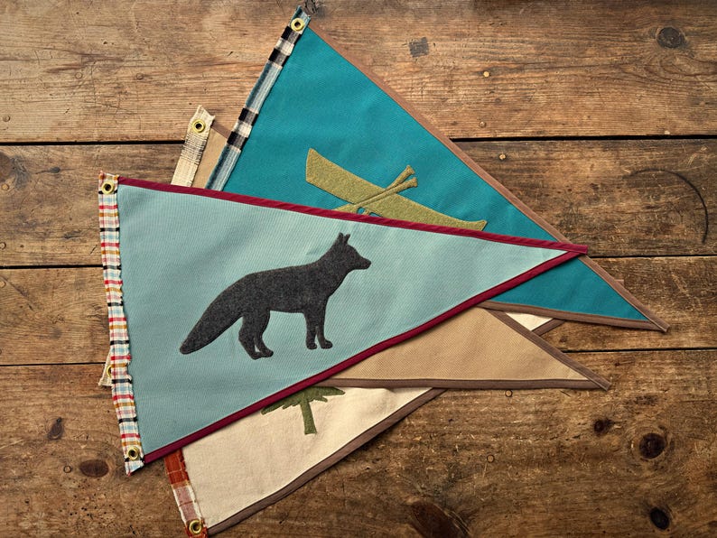 Fox Flag Pennant | Retro Wall Hanging | Banner | Vintage Style - Etsy