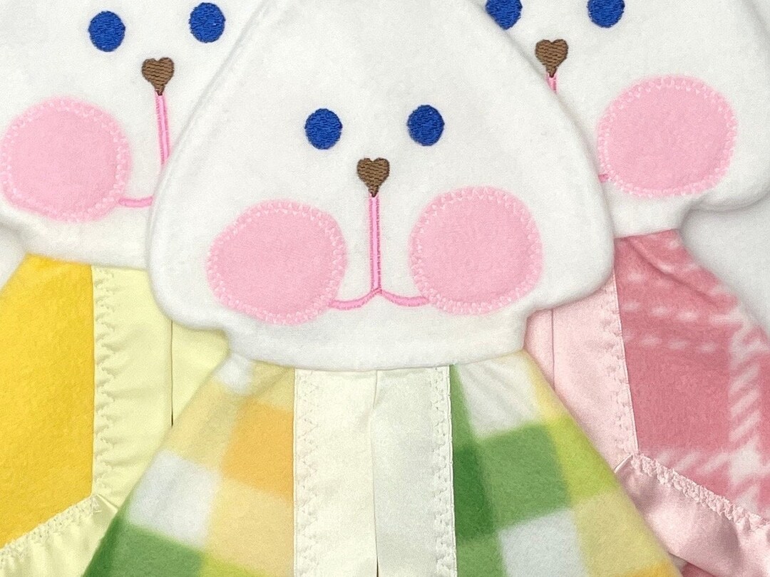 Fisher Price Bunny Puppet Replica Yellow and Green Plaid With Antique ...