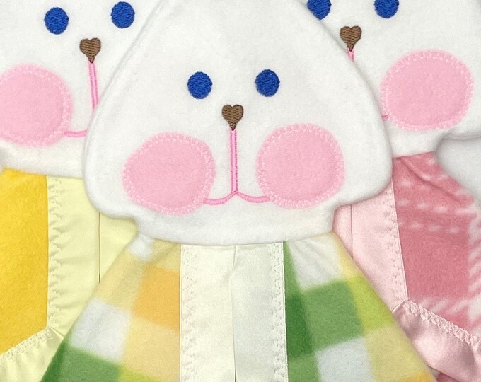 Fisher Price Bunny Puppet Replica Yellow and Green Plaid With Antique ...