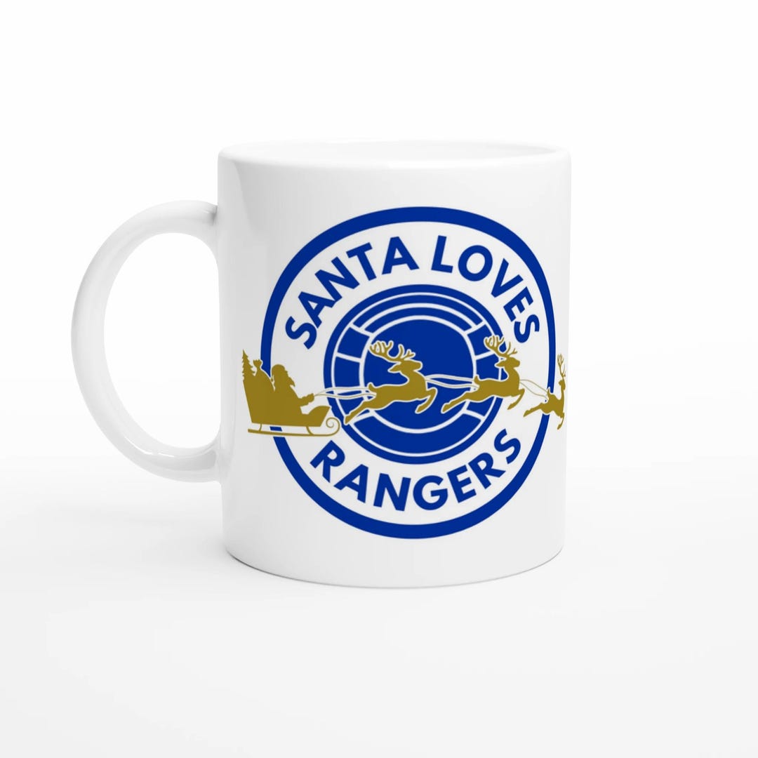Santa Loves Rangers - Rangers Christmas Mug - Etsy