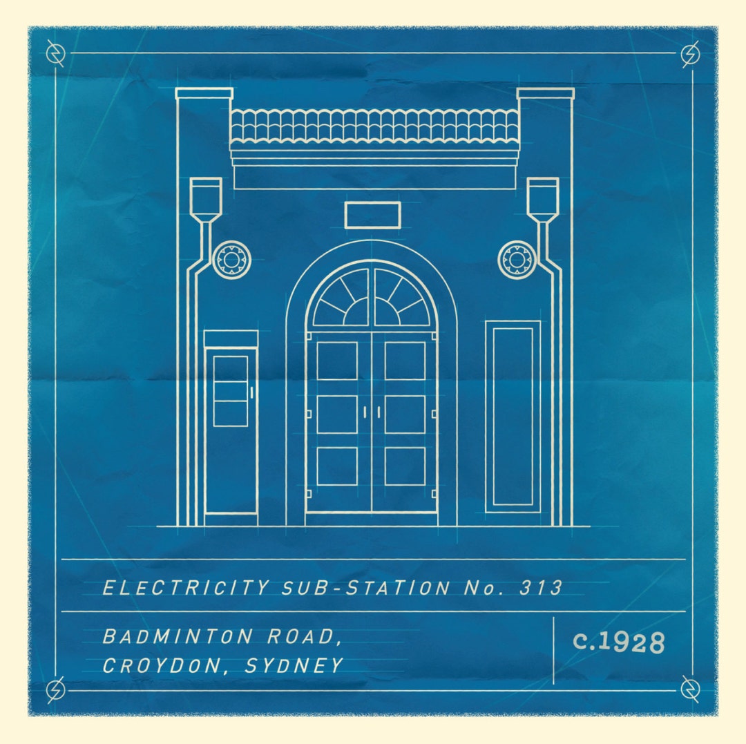 Sydney Substation Blueprint Blank Cards - Etsy