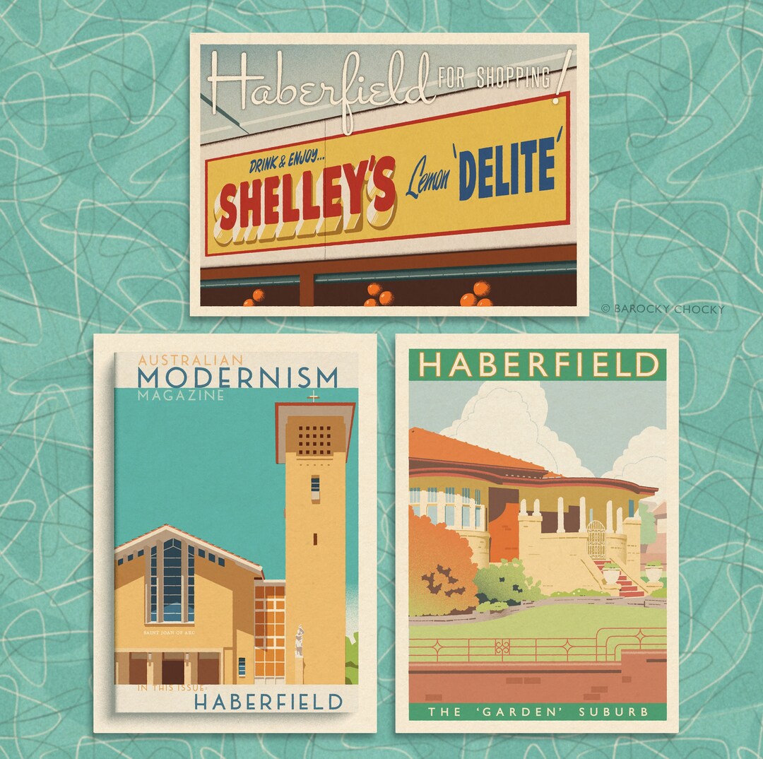 Set of Eight Haberfield Heritage Illustrated Postcards - Etsy Australia