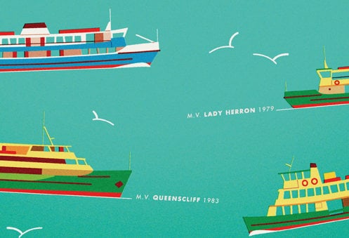 Ferries of Sydney Retro Illustrated Print - Etsy Australia