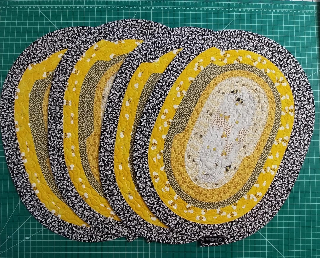 Handmade Quilted Jelly Roll Placemats Set of 4 Made in Oregon - Etsy