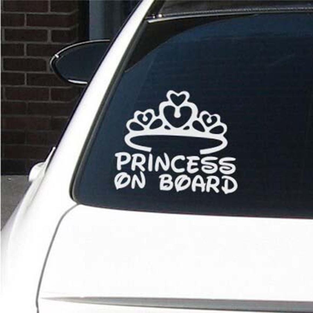 Princess on Board Car Decal, Baby Girl on Board Sticker, Car Window ...