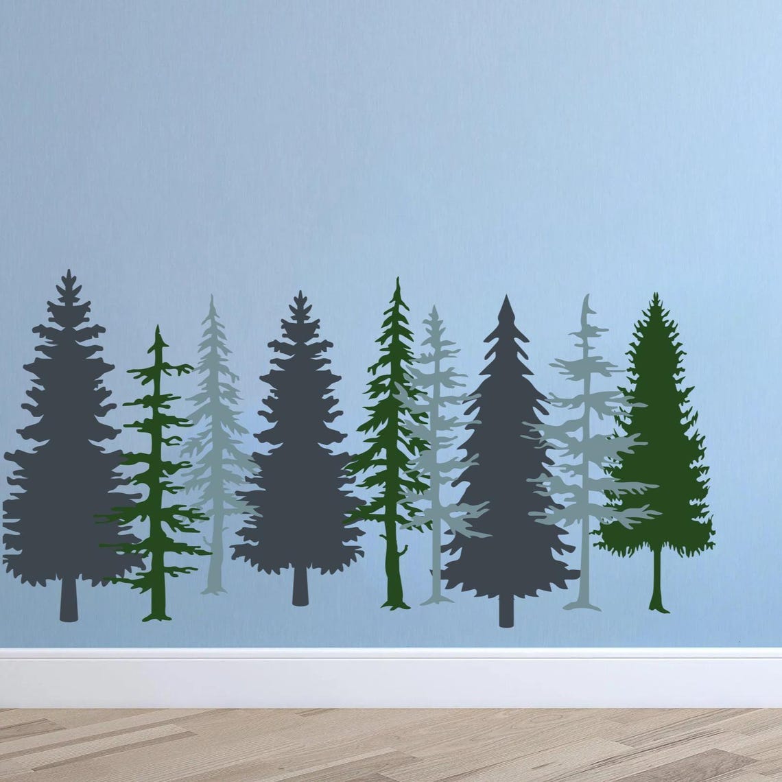 Pine Tree Wall Decal Forest Stickers, Woodland Nursery Decor, Nature ...