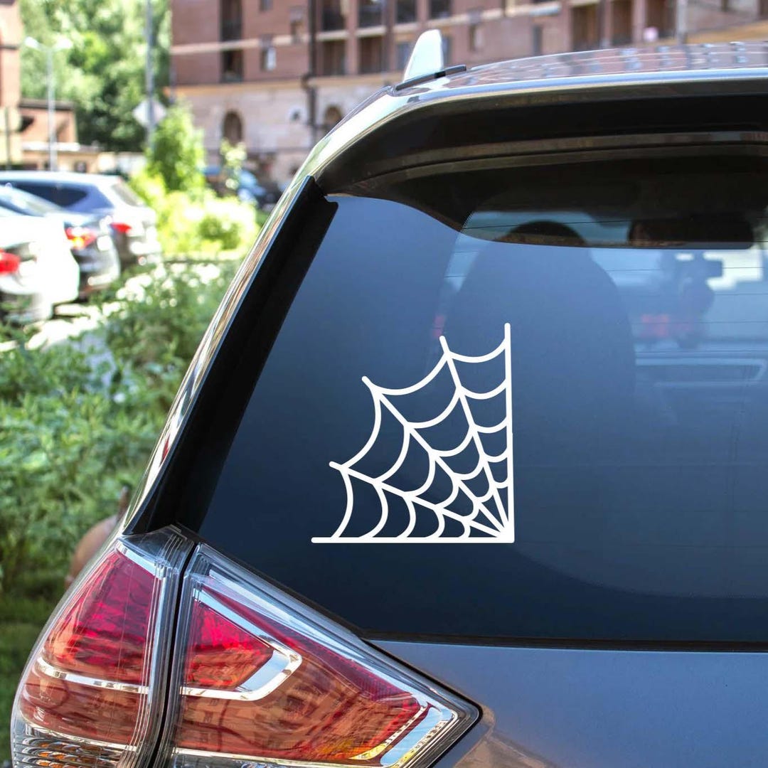 Spiderweb Corner Decal, Halloween Car Window Sticker, Creepy Web Vinyl ...