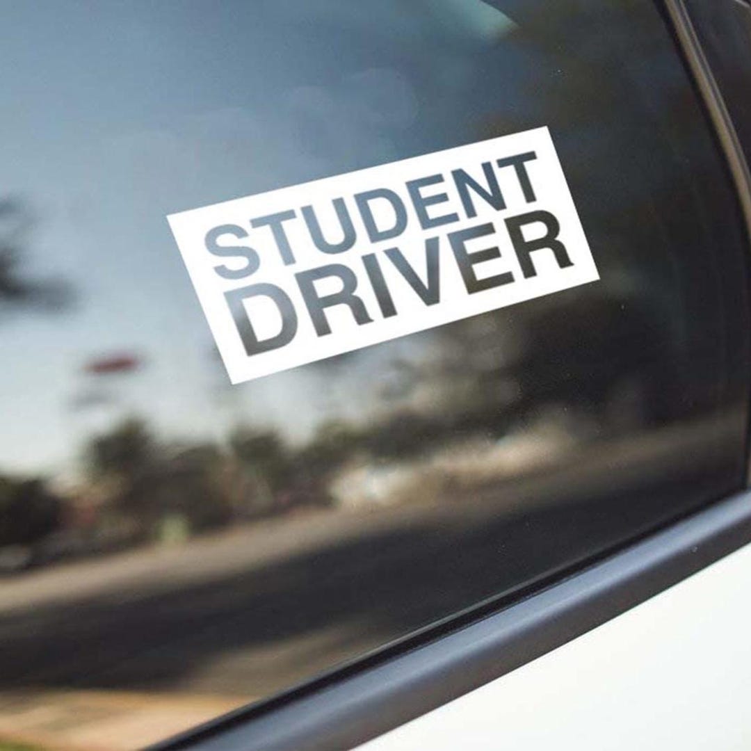 Student Driver” Car Decal Sticker, Safety Window Sign for New Drivers ...
