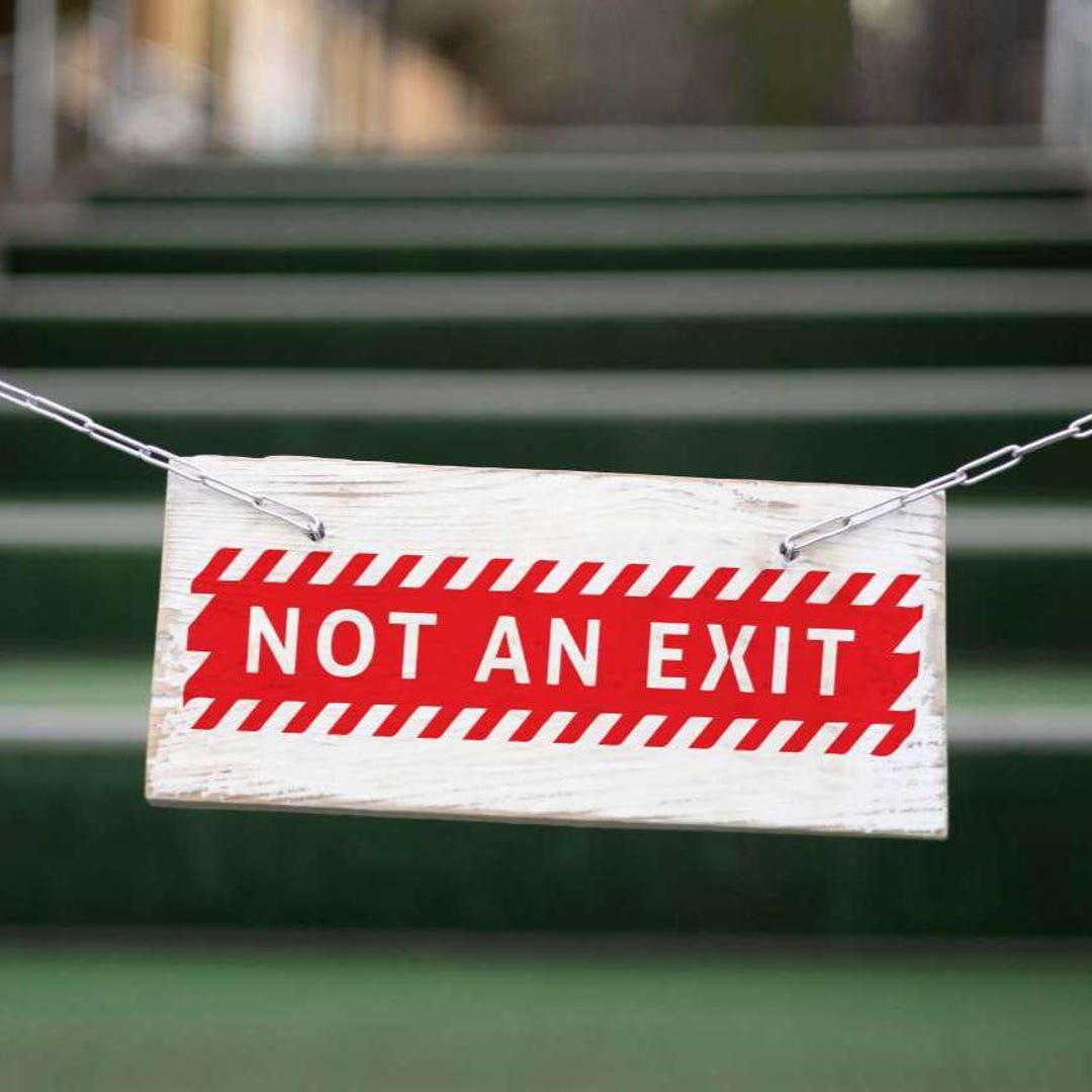 Rustic “not an Exit” Sign, Red & White Warning Sign for Business, Door ...