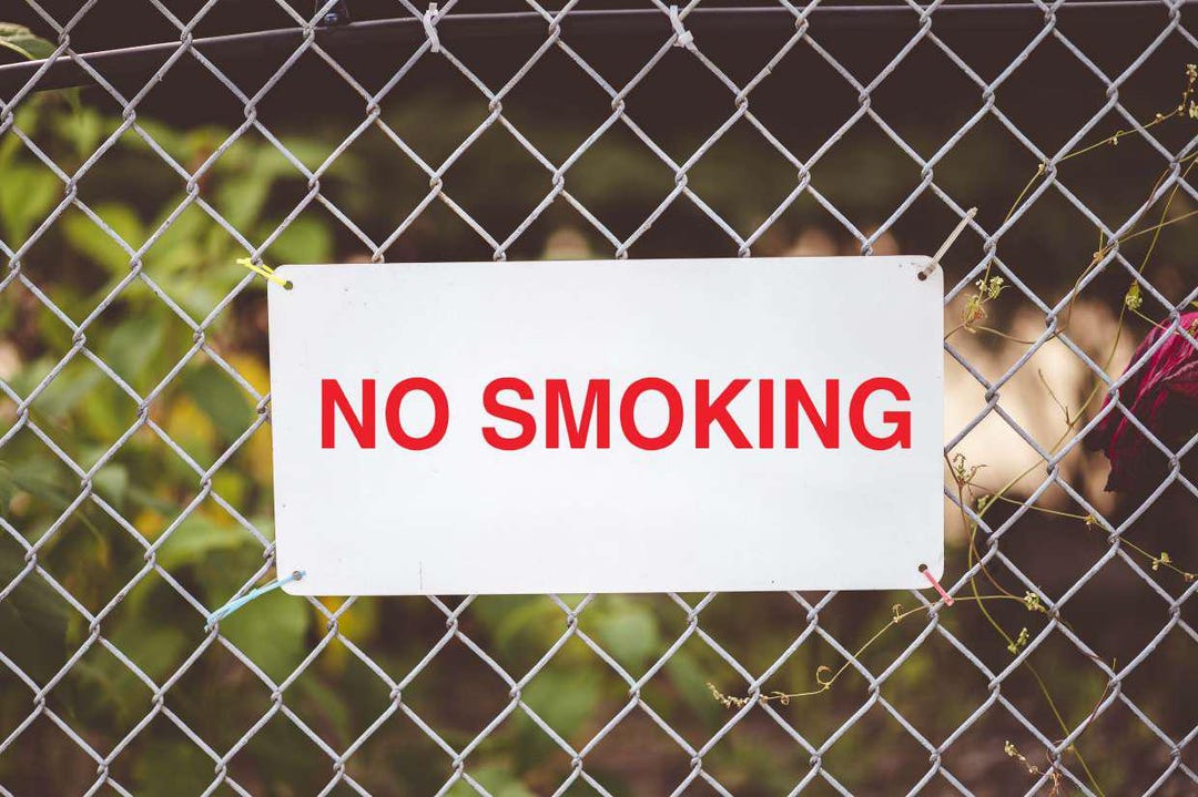 No Smoking Sign, Red Bold Letters, Weatherproof Metal Warning Sign for ...