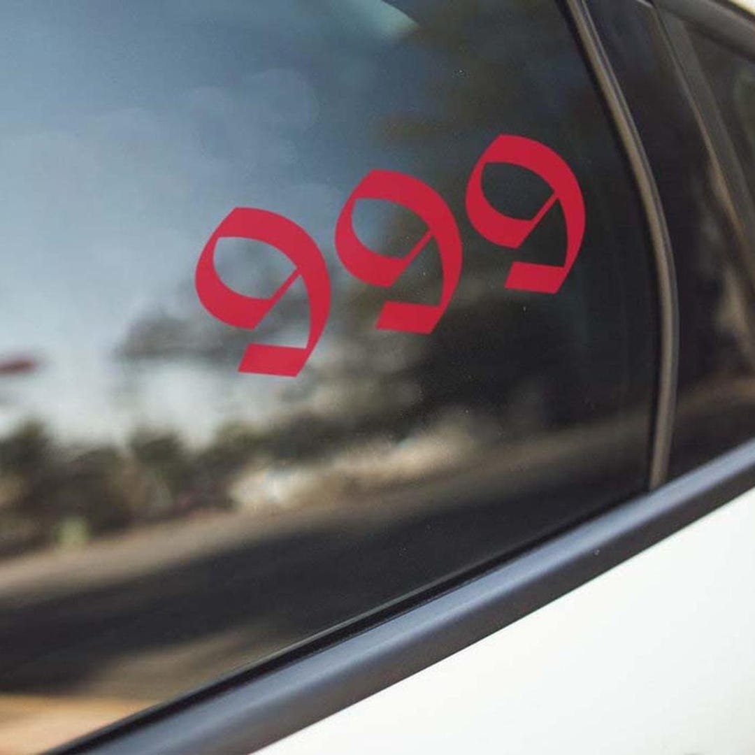 999 Car Decal Sticker, Angel Number Vinyl Window Sticker, Lucky Number ...