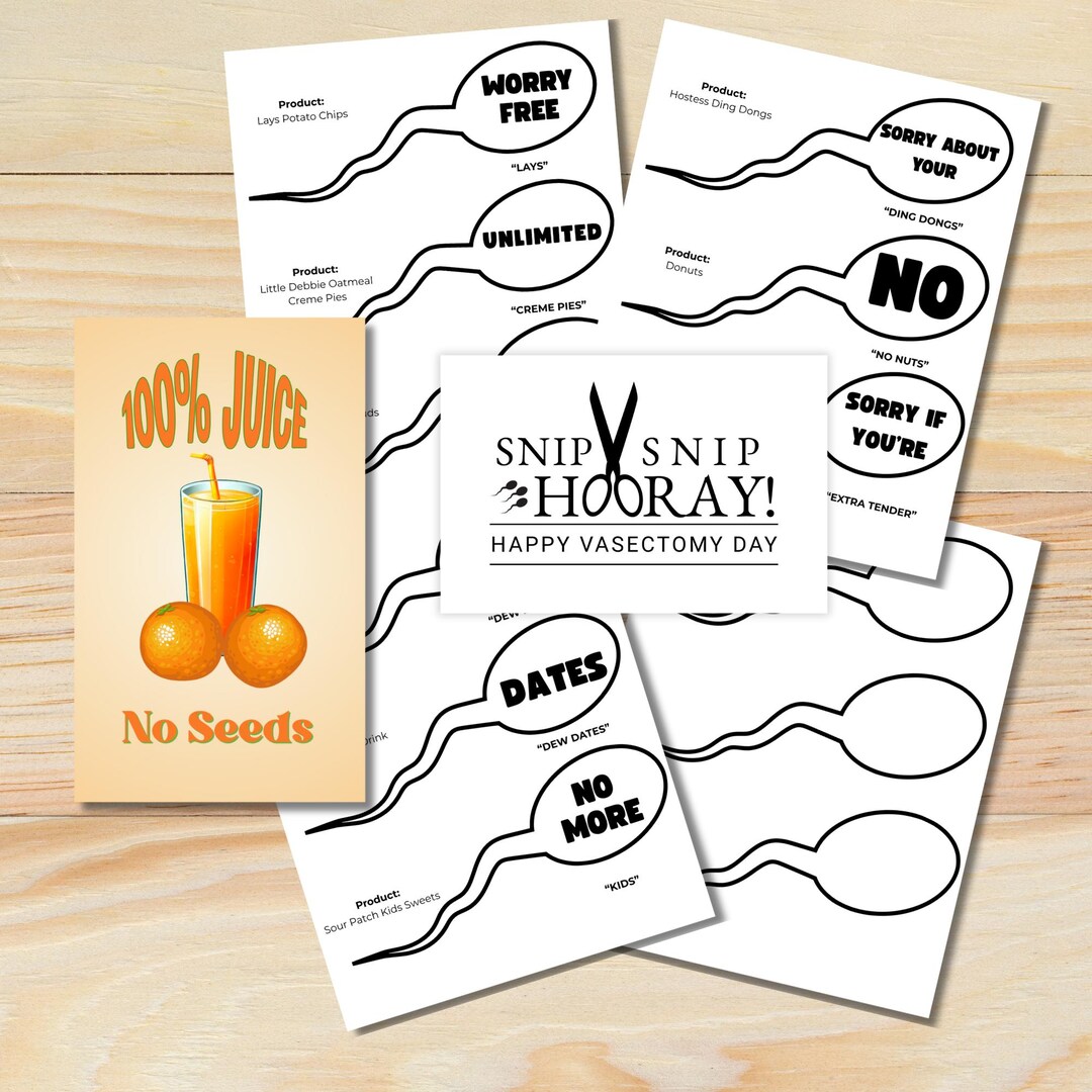Printable Vasectomy Care Package Template, Husband's Happy Vasectomy ...