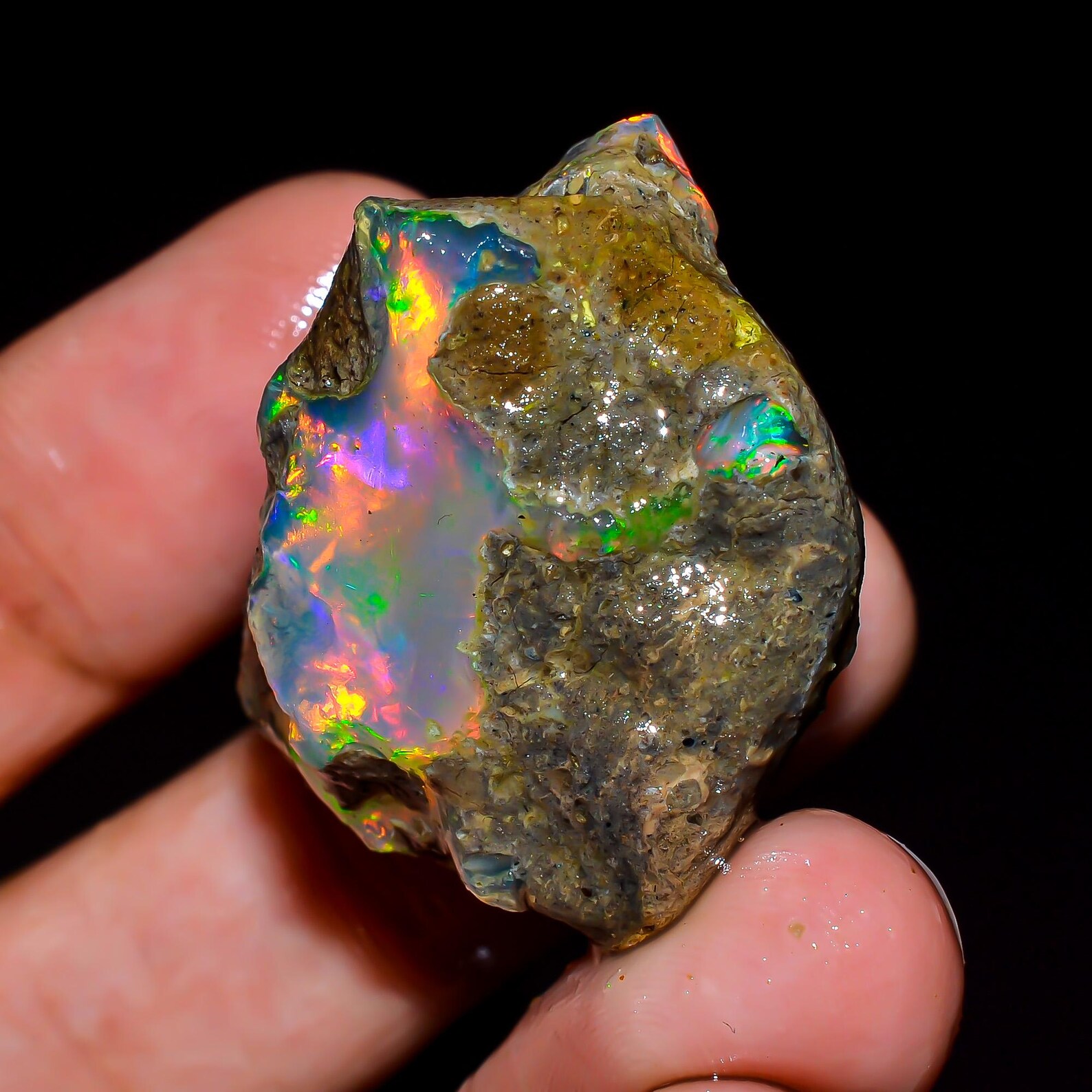 Ópalo de aceite natural en bruto de 62,00 ct / Espécimen de ópalo sin ...