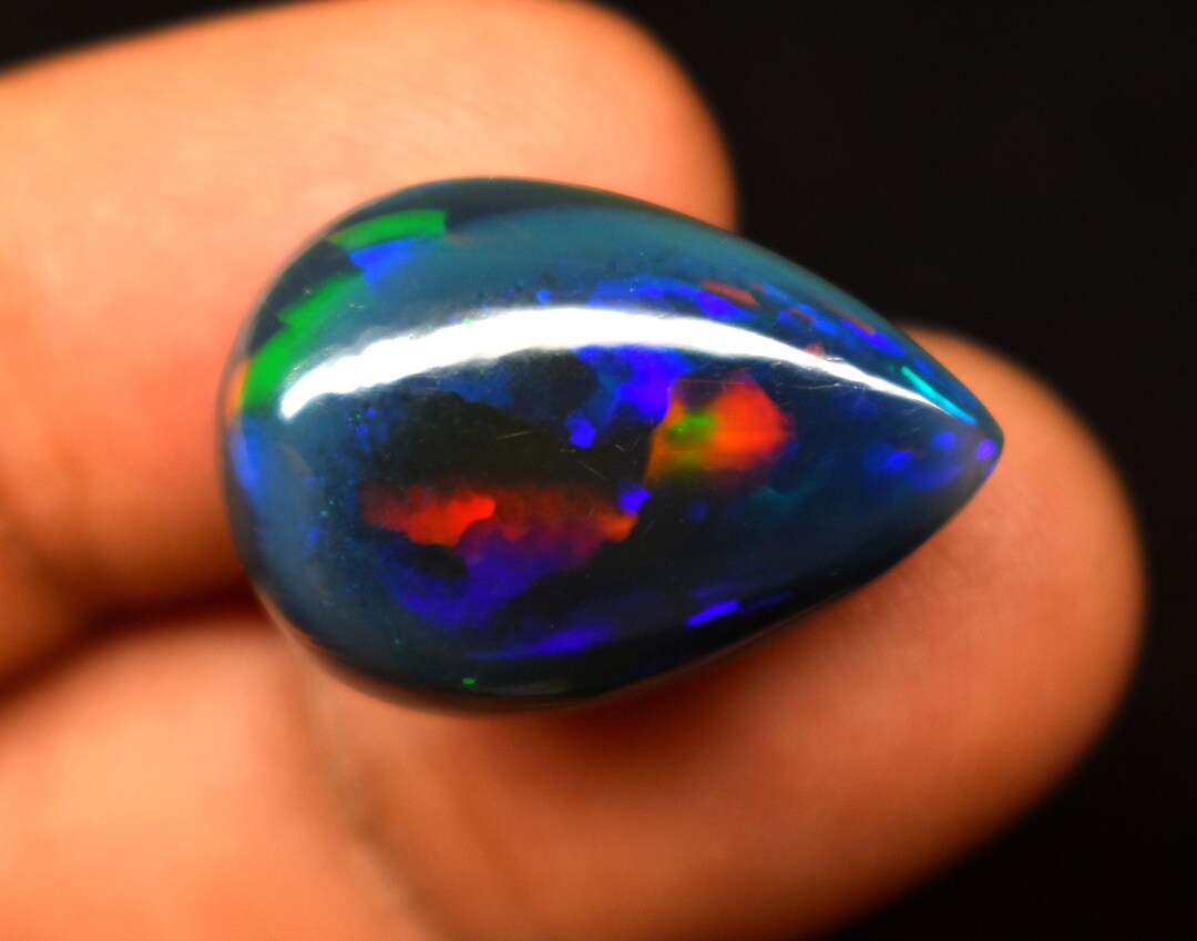 Opal Cabs, Black Opal Cabochon, Natural Gemstone, Black Fire Opal ...