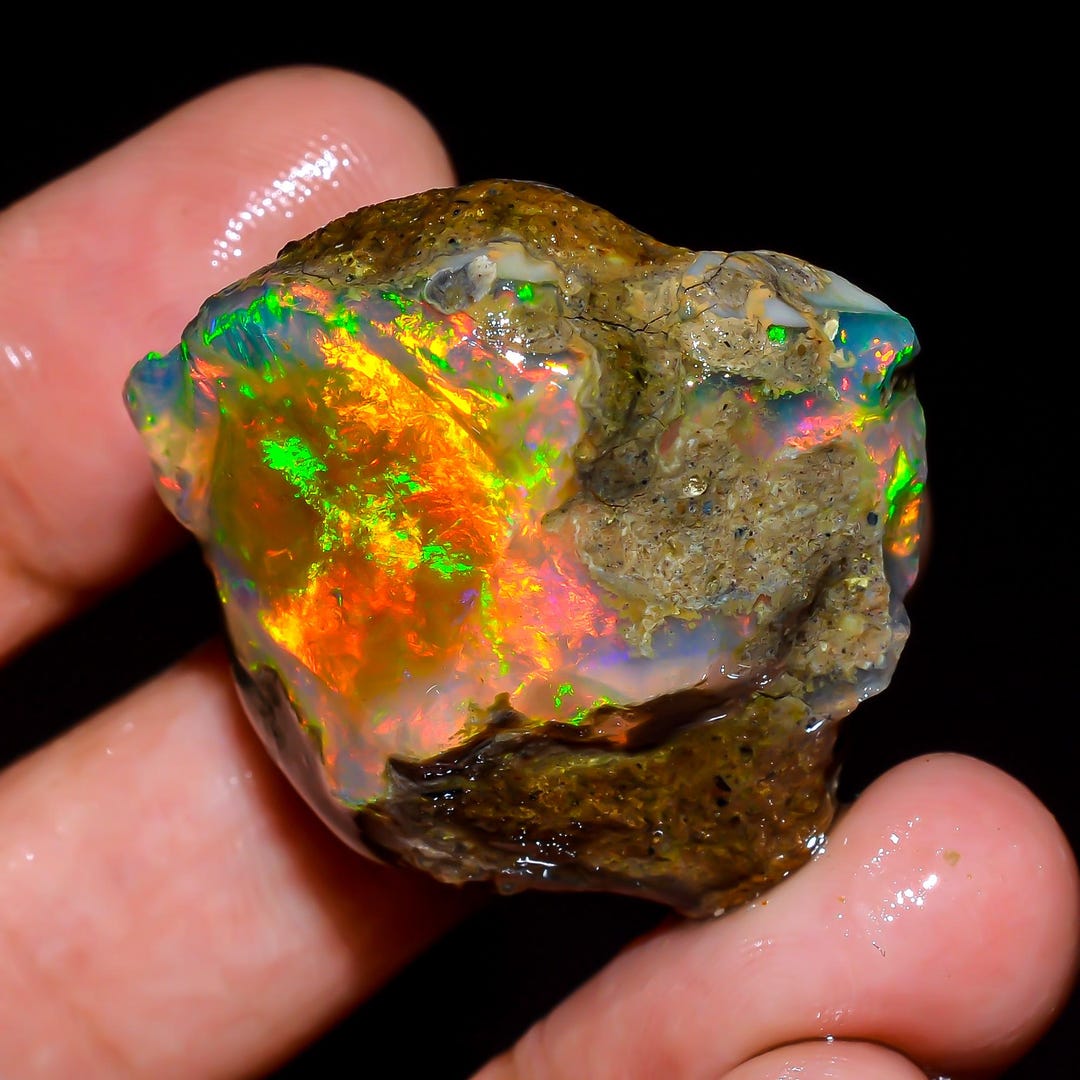 Ópalo de aceite natural en bruto de 62,00 ct / Espécimen de ópalo sin ...