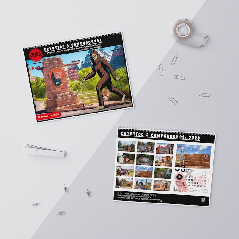 2026 Monster and National Park Wall Calendar, Cryptids, Creatures and ...