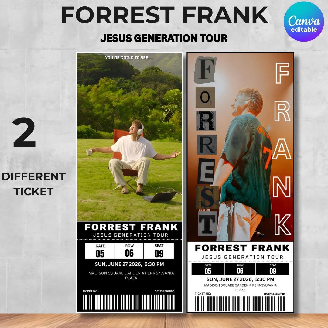 Editable Forrest Ticket 2026, Editable Concert Ticket Templates, Gift ...