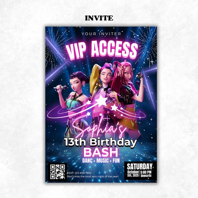 KPOP Demon Hunters Birthday Party Favor Bundle (canva Editable Template ...