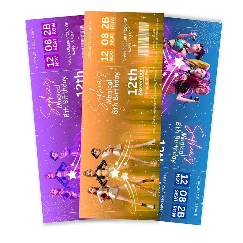KPOP Demon Hunters Concert Ticket, Editable Canva Template, Digital ...