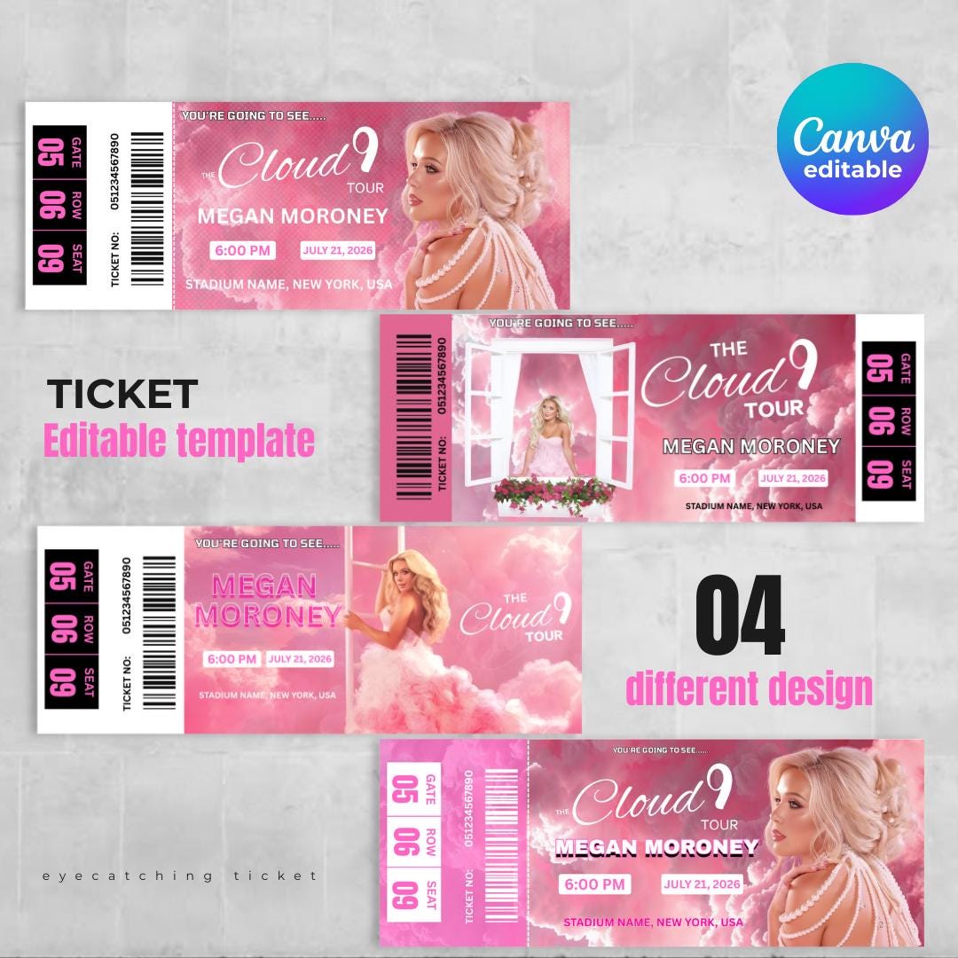 Megan Moroney the Cloud 9 Tour Ticket Template, Concert Souvenir Pass ...