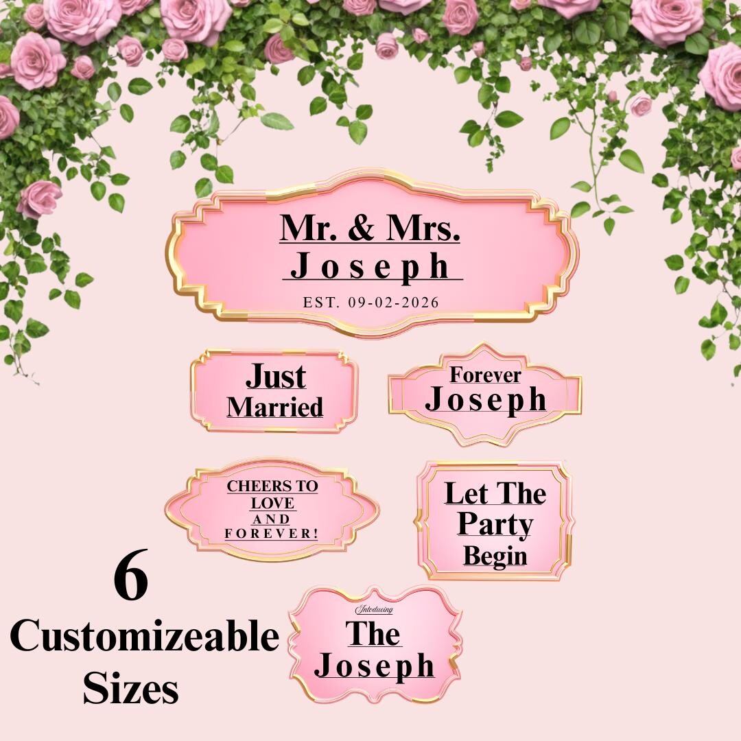 Wedding Marquee Sign, Editable Entrance Template (canva) - Etsy