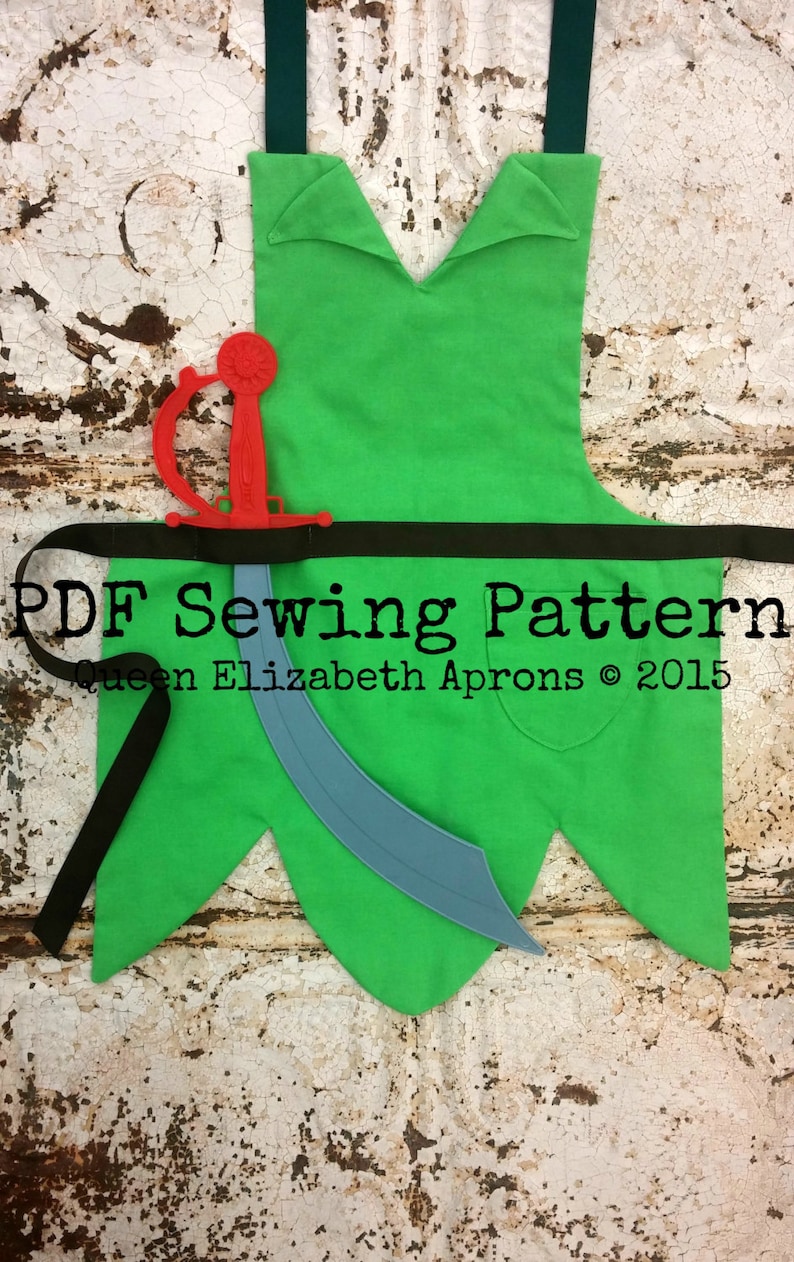 PETER PAN Pirate Child Halloween Costume Apron and Hat Pdf - Etsy