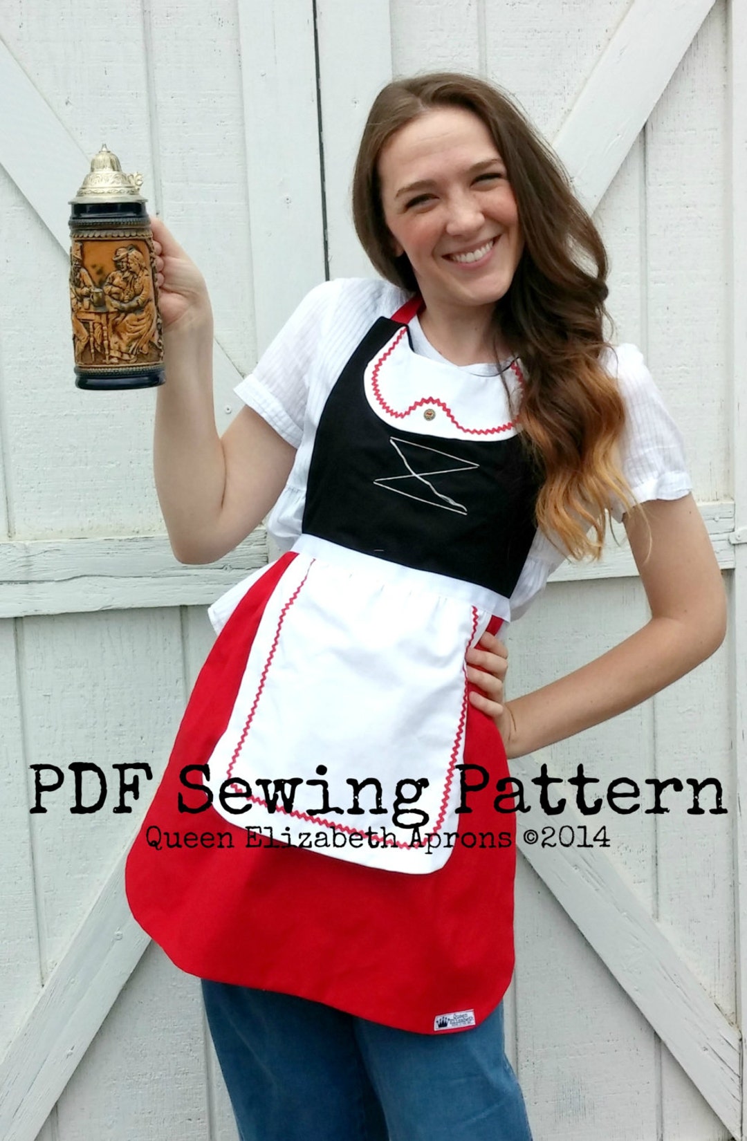JULIET Swiss Maiden (gnomeo) Halloween Costume Apron PDF Sewing PATTERN ...