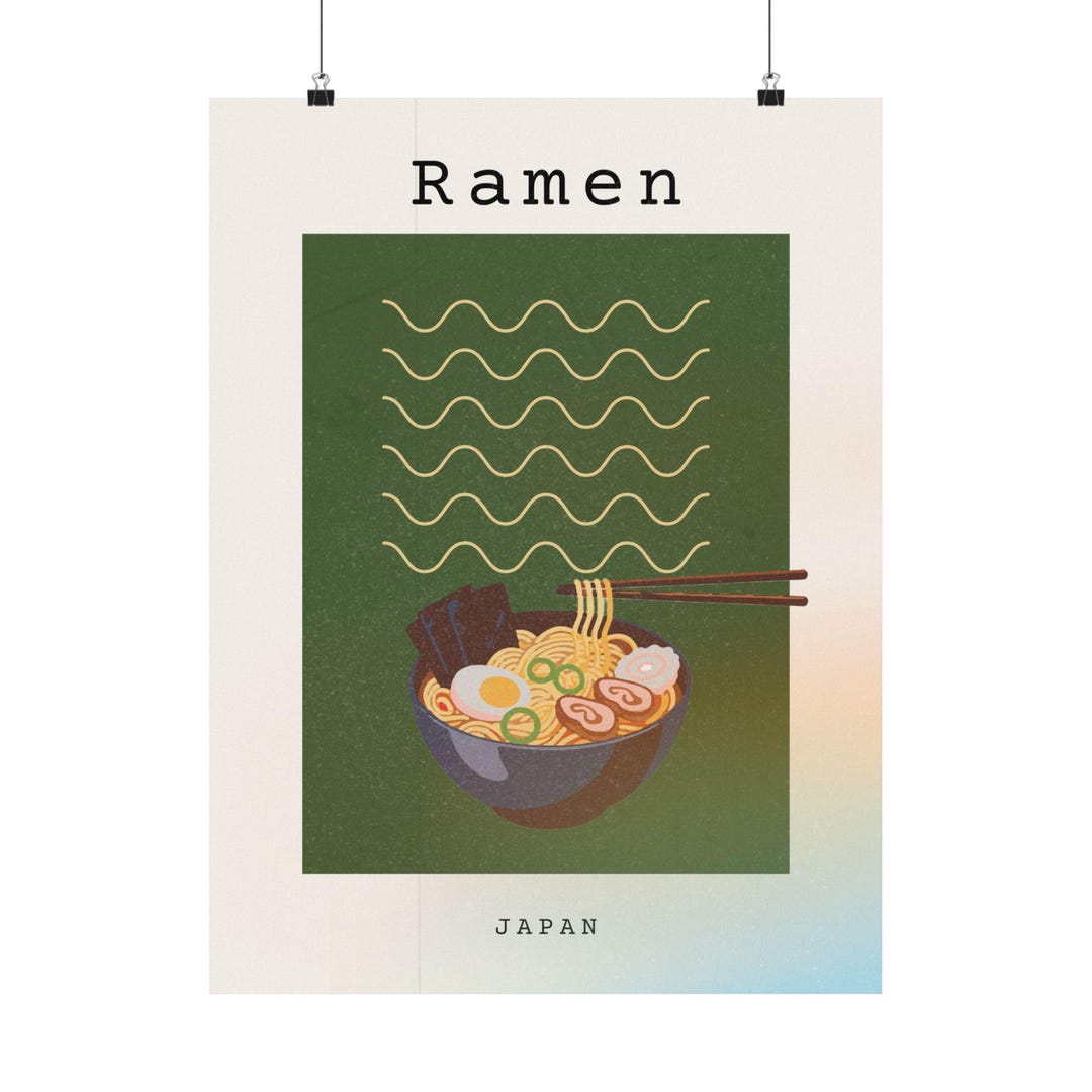 Ramen Japan Poster Matte Vertical Poster | Minimal Bowl Illustration - Etsy