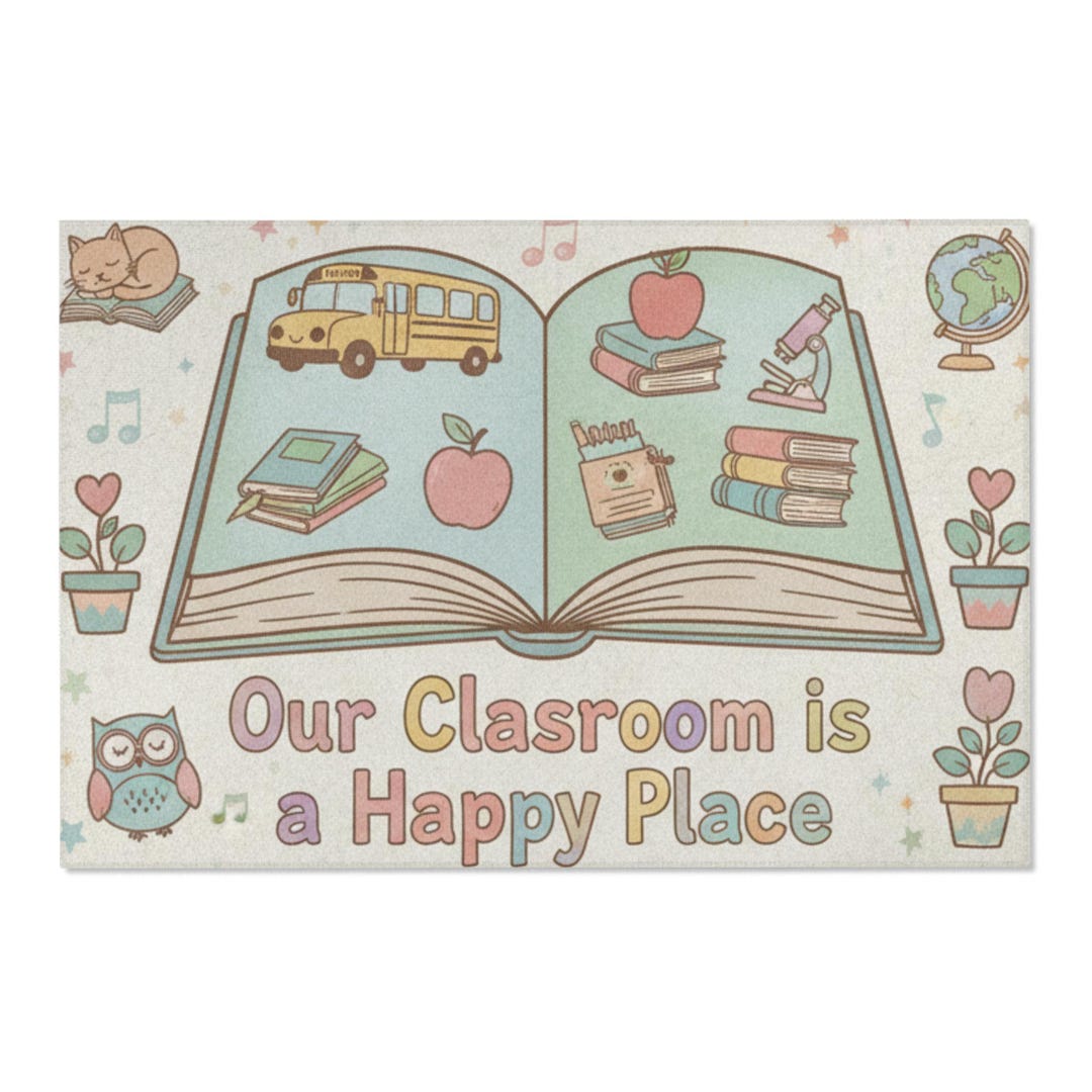 Our Classroom is a Happy Place - Classroom Mat - Etsy