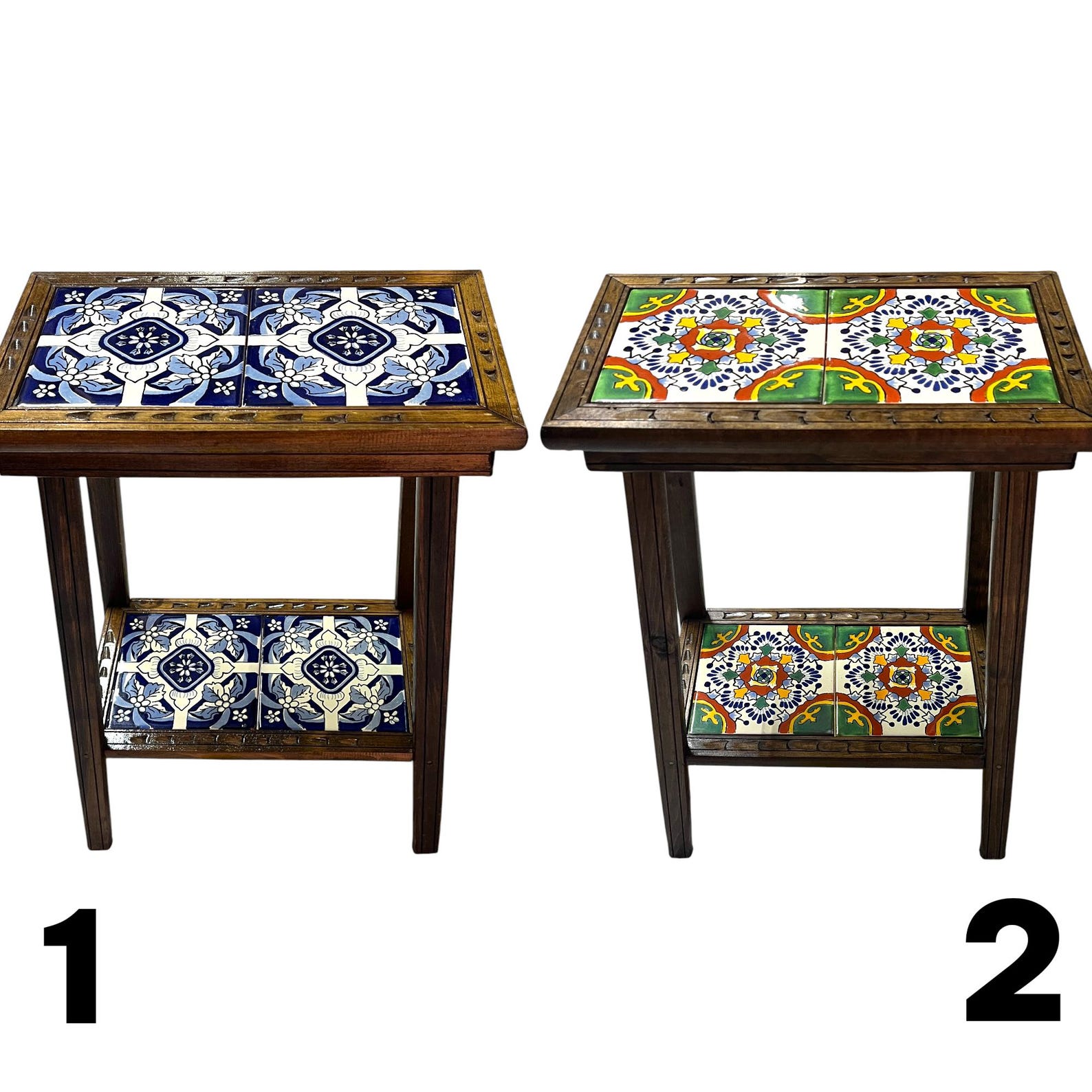 Talavera Tile Side Table | Handmade Mexican Accent Furniture - Etsy