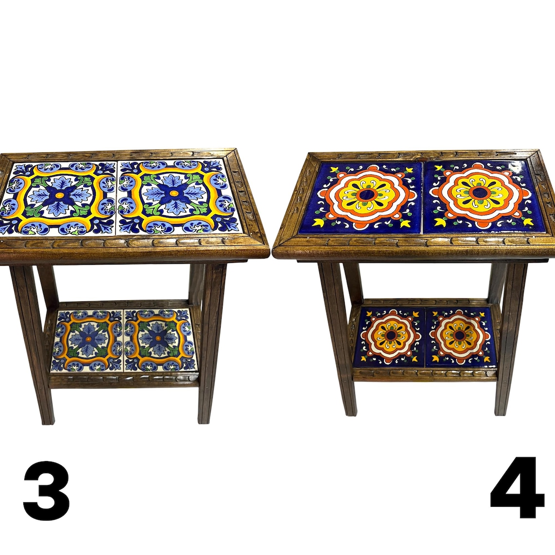 Talavera Tile Side Table | Handmade Mexican Accent Furniture - Etsy