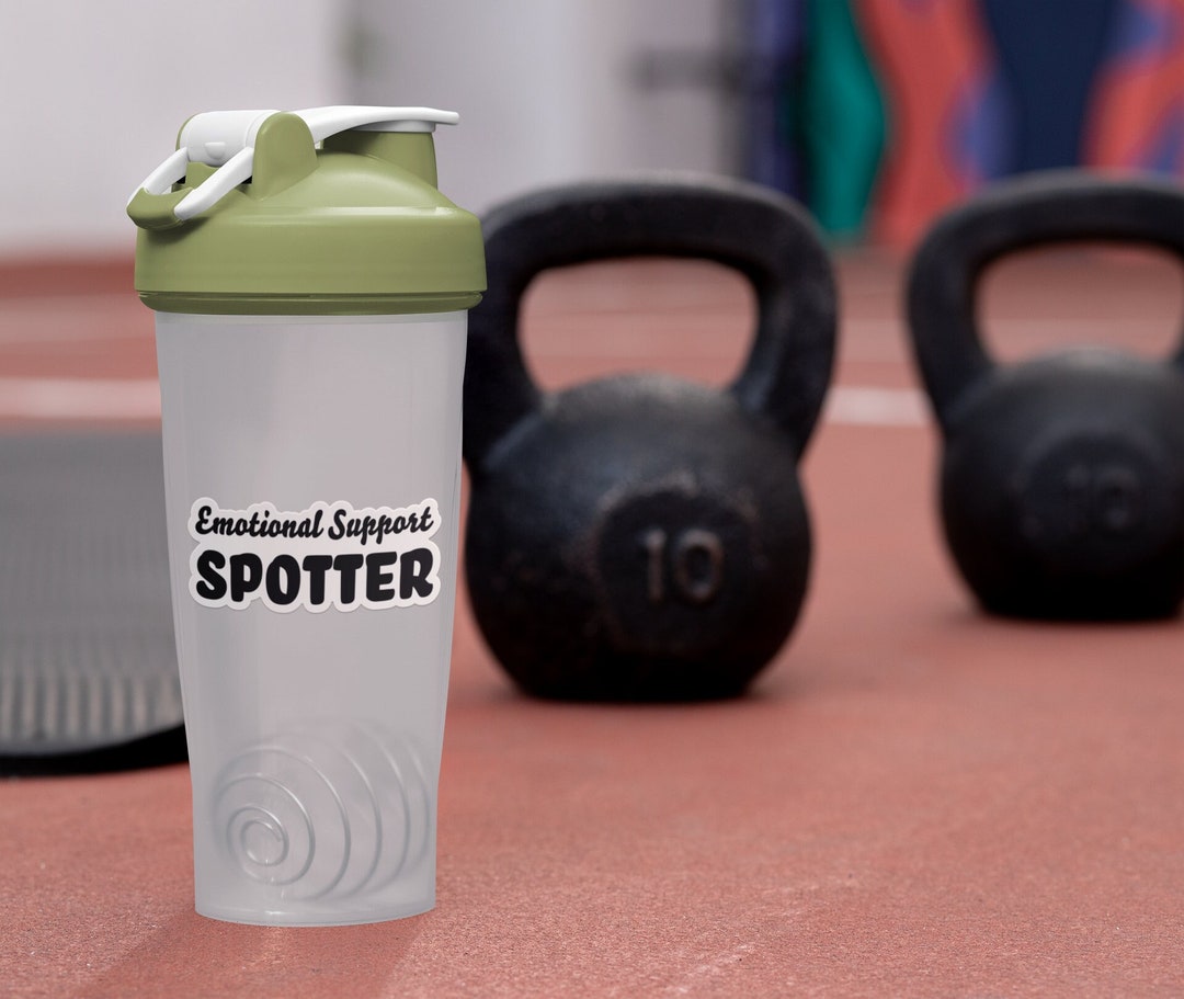 Emotional Support Spotter 3.75" X 1.5" Gym Sticker, Workout Decal ...