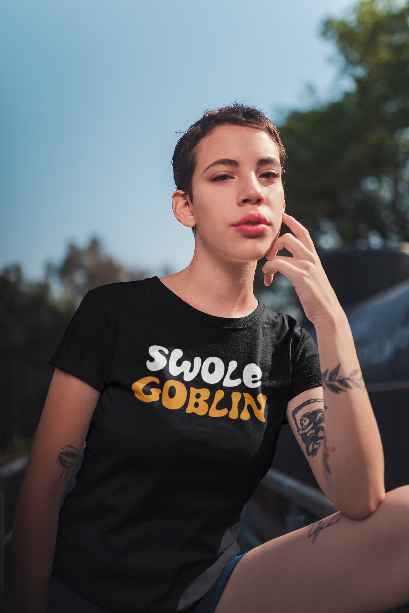 Swole Goblin Cotton Tee: Funny Gym & Powerlifting Shirt - Etsy