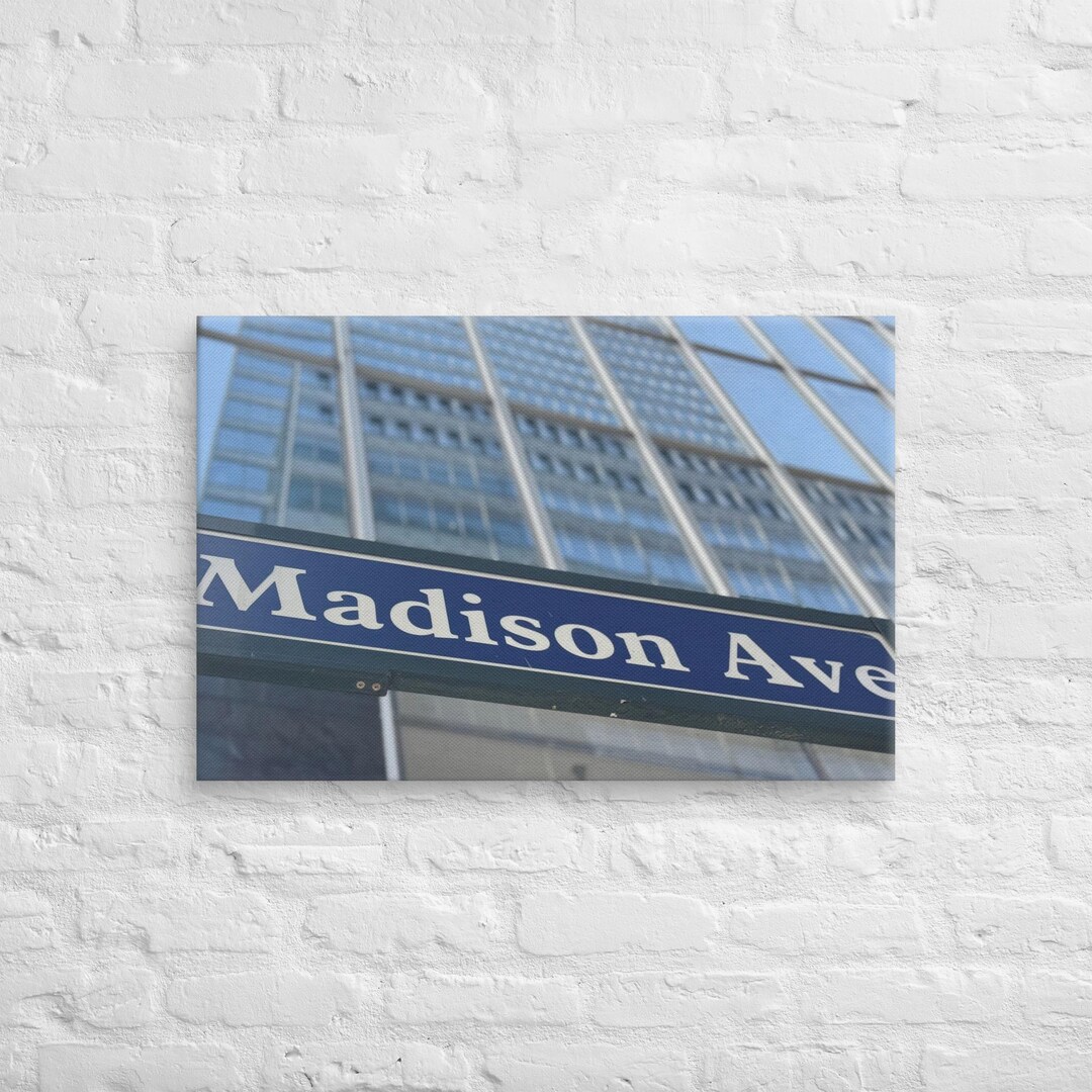 Madison Avenue, New York City Street Sign Canvas - Etsy