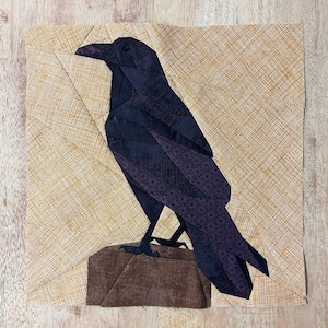 Raven Fpp--backyard Bird Series—paper Piecing Quilt Block Pattern - Etsy