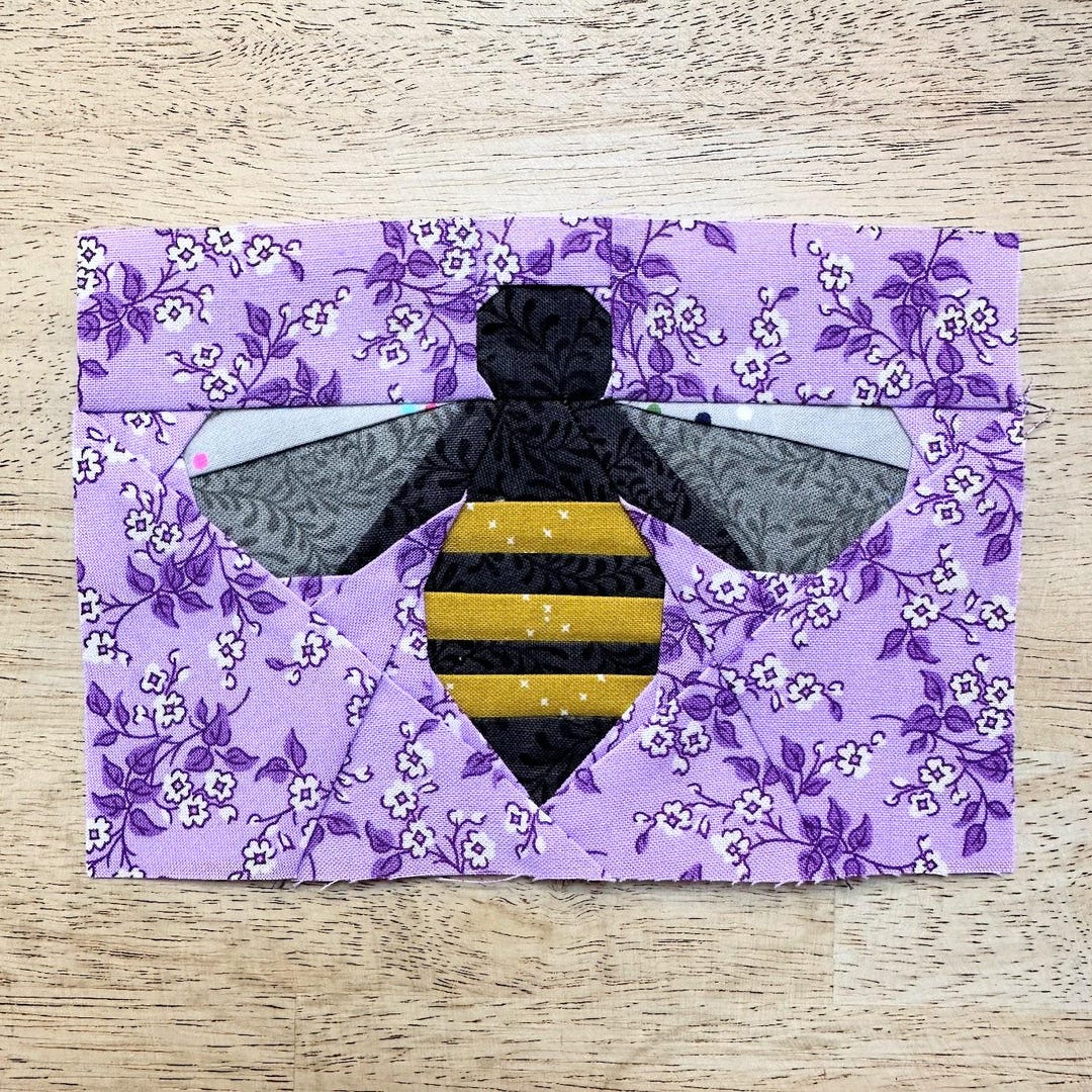 Bee Fpp--paper Piecing Quilt Block Pattern - Etsy