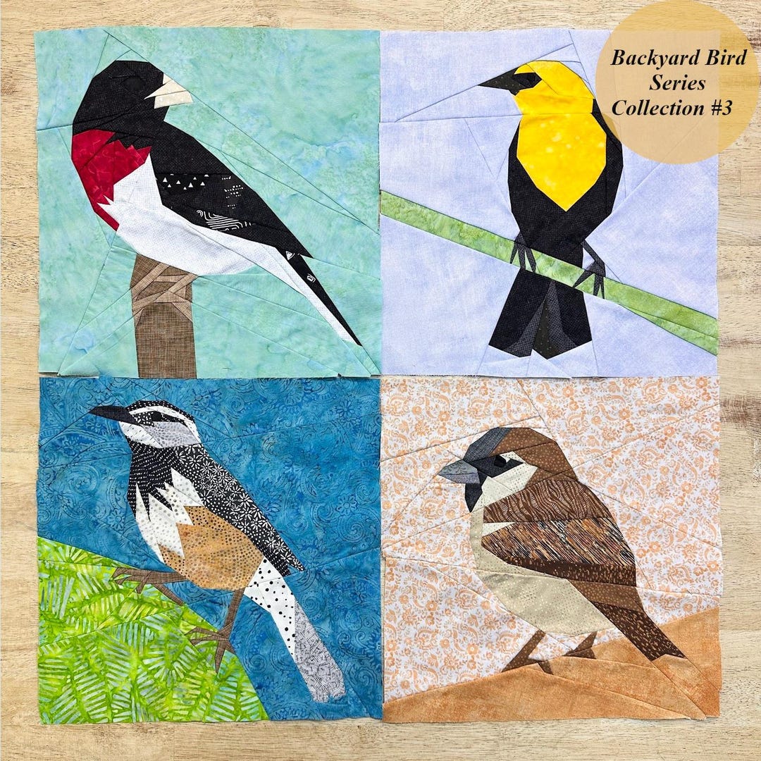 Backyard Birds Series Collection #3--grosbeak, Yellow-headed Blackbird ...