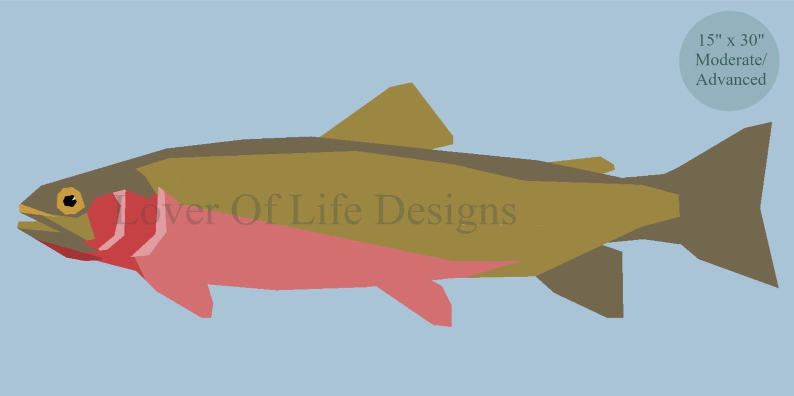 Cutthroat Trout Fpp--freshwater Fishing Series--paper Piecing Quilt ...