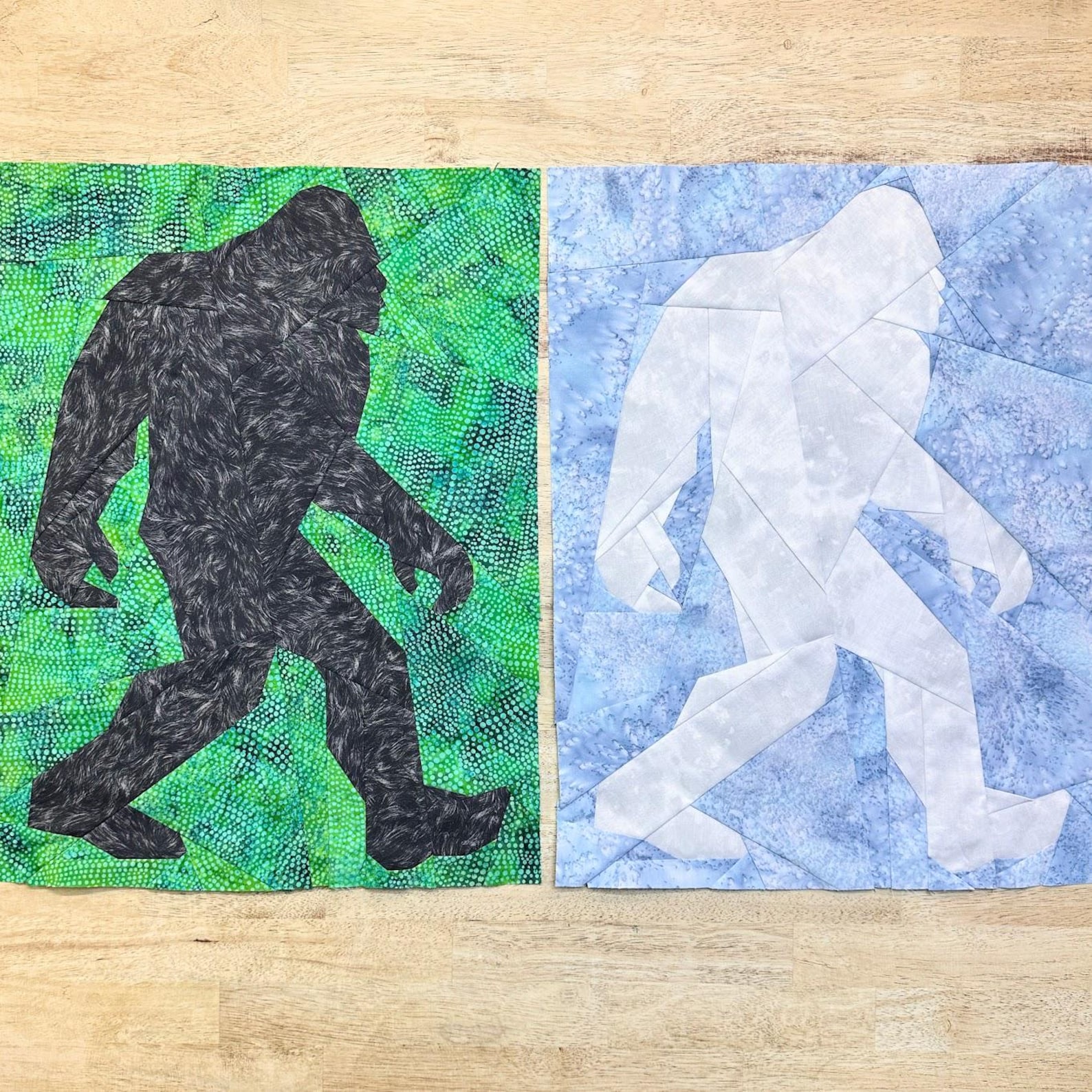 Bigfoot Fpp--sasquatch--yeti--abominable Snowman--paper Piecing Quilt ...