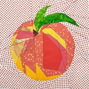 Peach FPP Pattern--fresh Fruit Series--paper Piecing Quilt Block - Etsy