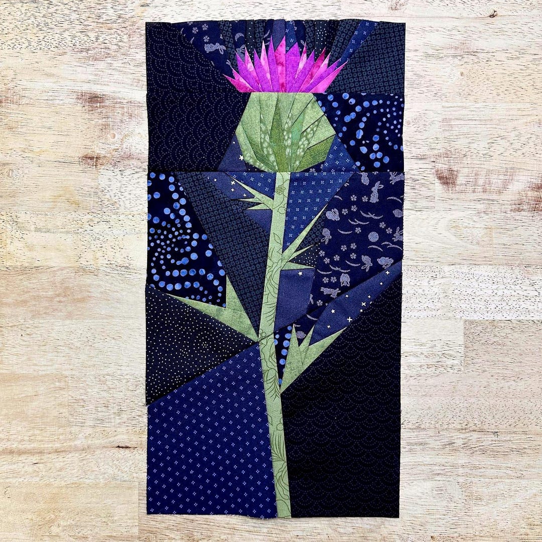 Thistle FPP Pattern--wildflower--paper Piecing Quilt Block - Etsy