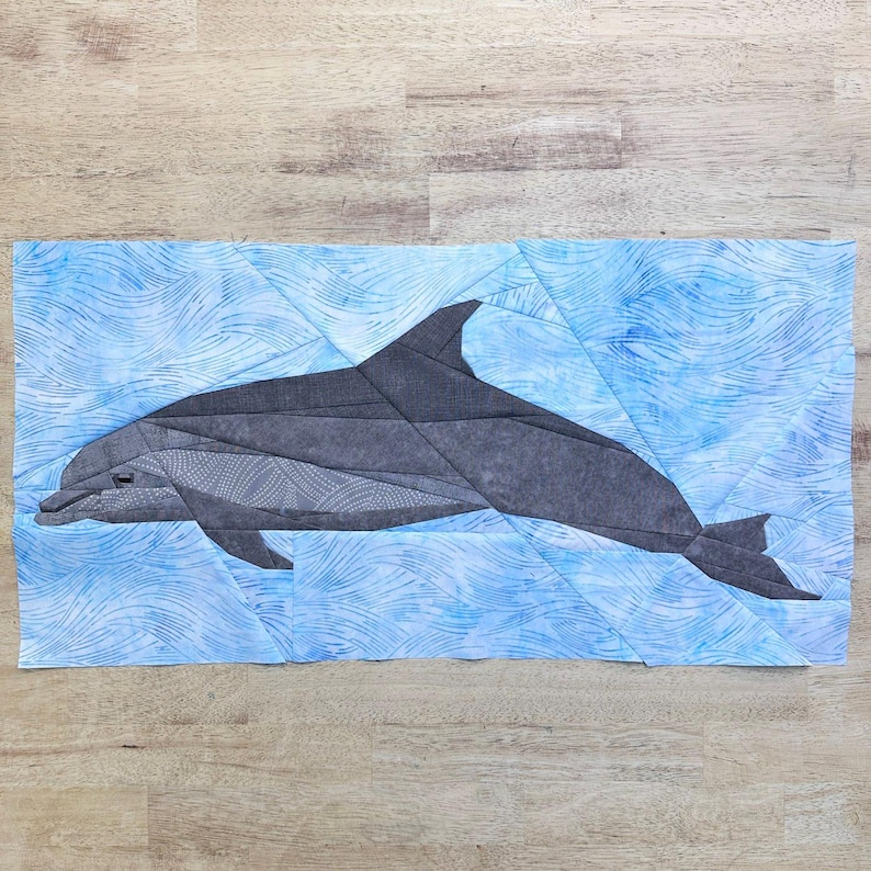 Dolphin Fpp--paper Piecing Quilt Block Pattern - Etsy